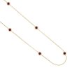 Chic Yellow Gold Ruby Raindrop Necklace - London Road Jewellery