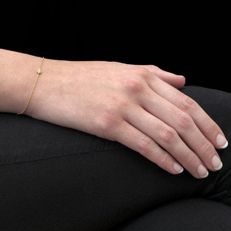 9ct Yellow Gold Solitaire Diamond Bracelet