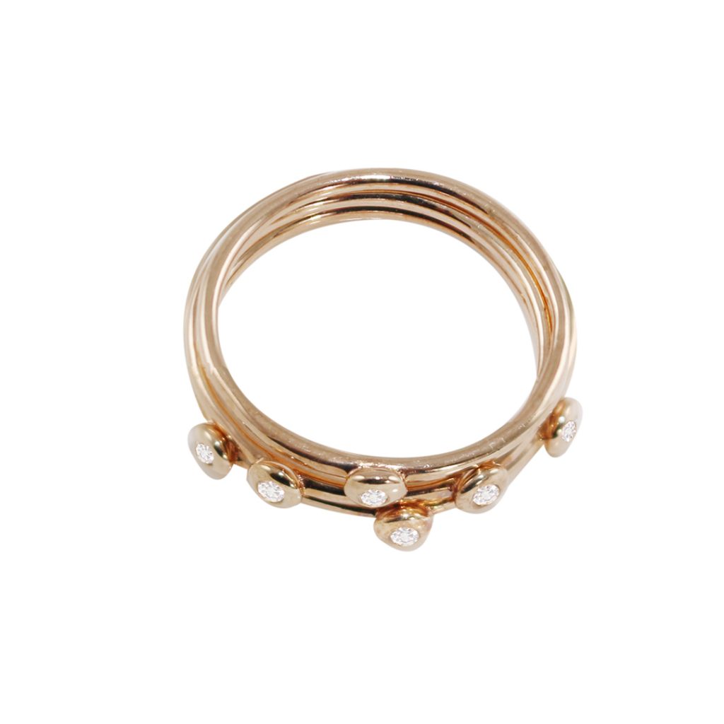 Rose Gold Diamond Stacking Rings - London Road Jewellery