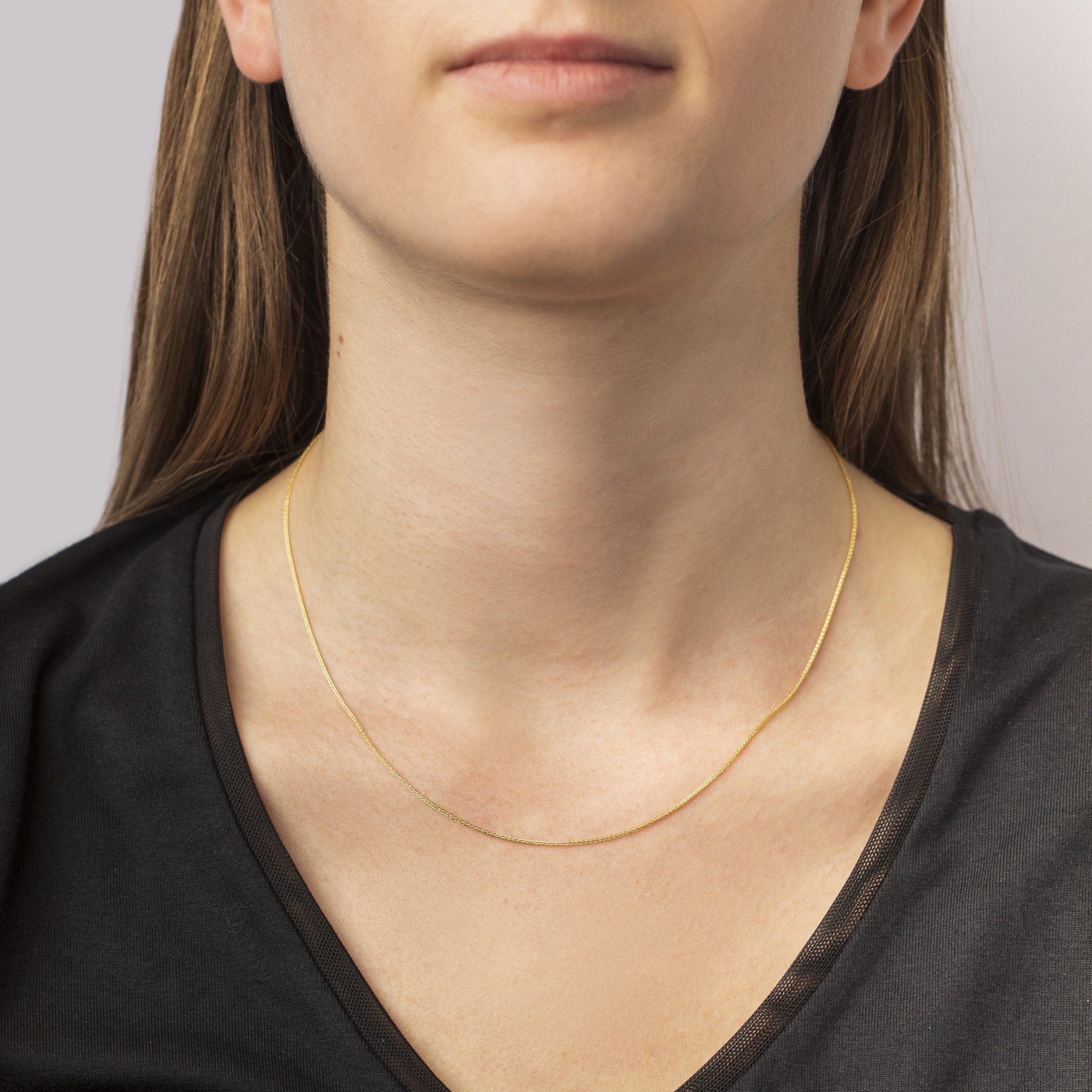 9ct Yellow Gold Spiga Chain Necklace - London Road Jewellery